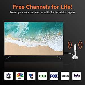 Chaowei Portable Indoor Outdoor Amplified HDTV Antenna with Signal Booster Amplifier, Magnetic Base,16.5ft Coax Cable, Up to 120 Miles-Support 4K 1080p Smart TV and All Equipment with ATSC Tuner