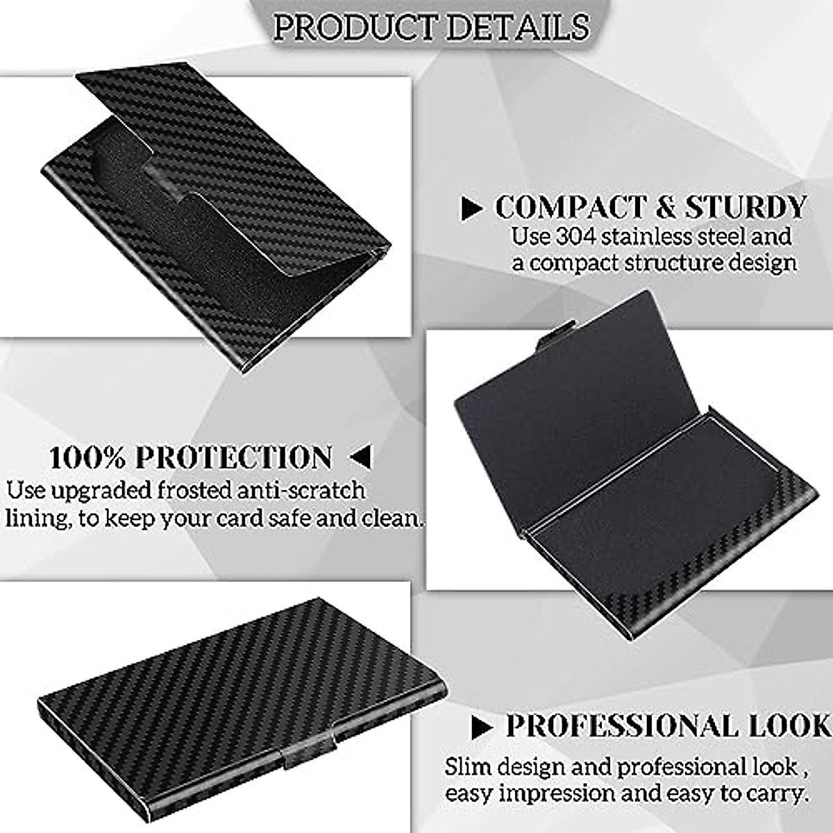 DMFLY Slim Minimalist Business Card Holder for Men & Women, Premium Metal Business Card Case, Pocket Name Card Holder, Buckle Style Shut, Classy Black