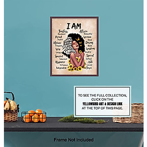 Black Girl Magic Positive Affirmations Wall Art - Black women Women's empowerment Motivational poster - Black Art - Afro African Americans Women - Inspiration Inspirational Wall Art & Decor UNFRAMED