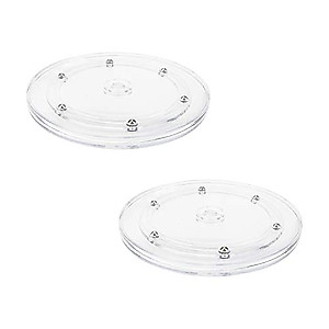 FarBoat 2Pcs 7-Inch Plastic Turntable Acrylic Turntable Organizer Plastic for Kitchen Cabinets Spice Rack Table Cake Pantry Decoration (Clear)