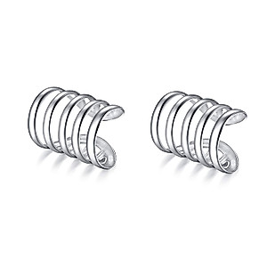 SLUYNZ 925 Sterling Silver Cuff Earrings for Women No Piercing Earrings Helix Earrings Cartilage Earrings (A-Silver)