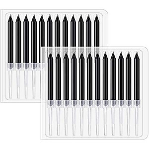 Birthday Cake Candles 24 Pieces Party Candles Suit for Most Occasions (Black,0.5 x 5.5cm)