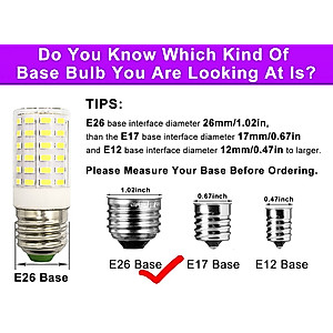 Haidecnc Refrigerator Light Bulb 7W LED E26 Equivalent 100W A15 Fridge Freezer Appliance Home Lighting E26 Edison Halogen, Cool White 6500K 100V-265V Super Bright Corn Lamp, Pack of 2 2T5766C-WE26