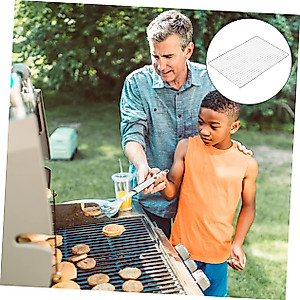 Happyyami 4 Pcs Stainless Steel BBQ Mesh Barbecue Pad Chef Cooling Rack Barbecue Grill Rack Baking Rack Grill Mesh Mat Outdoor BBQ Mat Square Backpack Grill Cooking Grid Travel Gift Small