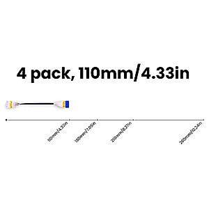 4 Pack Raspberry Pi Camera and Display Cable, 15 Pin Round Flexible CSI Cable, 110mm/4.33in, for Raspberry Pi 3B+, 3B, 2B