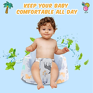 SMTTW Seat Cover Compatible with Bumbo Seat, Summer Cooling Breathable Seat Cover for Baby Boy Girl(Grey Animals)