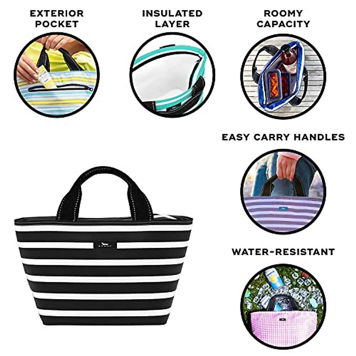 SCOUT Nooner Lunch Box - Lightweight, Insulated Lunch Bag with Outside Zip Pocket, Cooler For Women - Everyday, Beach Cooler