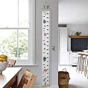 Baby Growth Chart,Canvas Height Measurement Ruler,Hanging Ruler Wall Decor Ruler for Kids Wall Decor Baby Nursery Decoration,Great Baby Shower Christmas Gift 79" x 7.9"