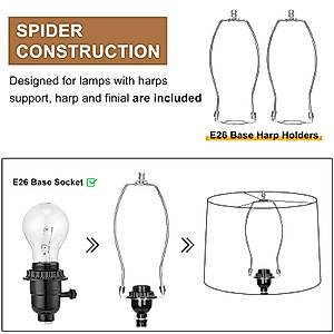 Lampshades Set of 2, Drum Lampshades 11.6" Top x 12.6" Bottom x 9.8" High, Seaside village Medium Lampshades (Spider Fitter), Beige Lampshades Natural Linen Hand Crafted, Easy Assembly Required