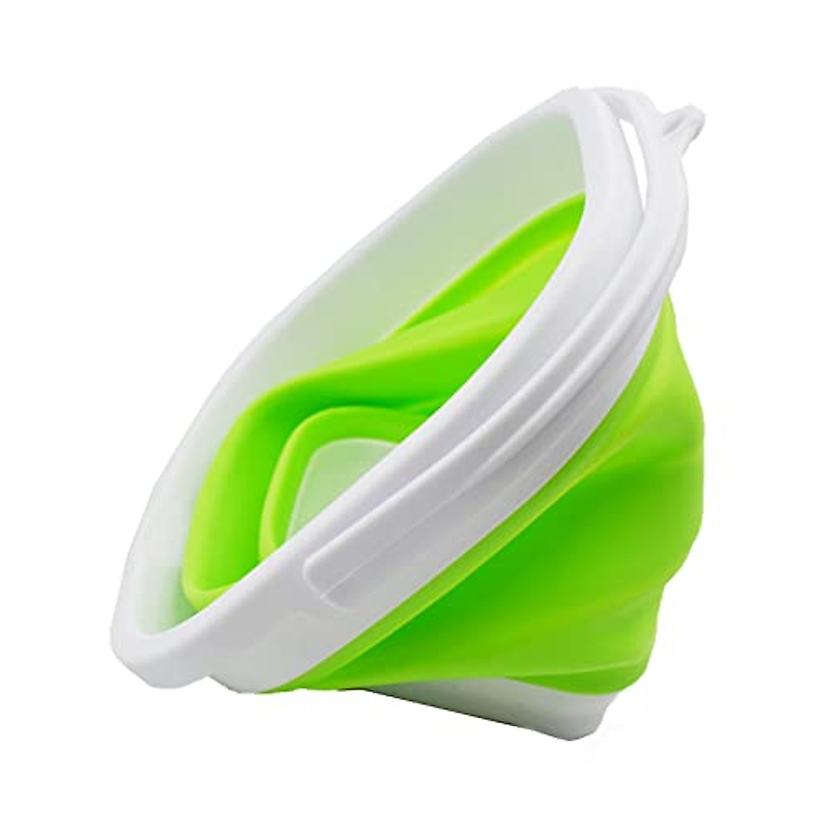 SAMMART 2.6L (0.68 Gallon) Super Mini Sqare Collapsible Plastic Bucket - Foldable Square Tub - Portable Fishing Water Pail - Space Saving Outdoor Waterpot (Marine Blue + Grass Green)