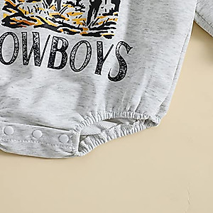 Western Baby Boy Girl Clothes Sweatshirt Romper Cow Oversized Bodysuit Onesie Fall Winter Baby Clothes (Long Live CowBoys, 12-18M)