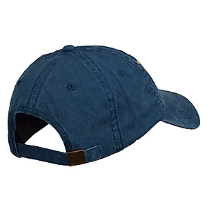e4Hats.com Vietnam Veteran Embroidered Pigment Dyed Brass Buckle Cap - Navy OSFM