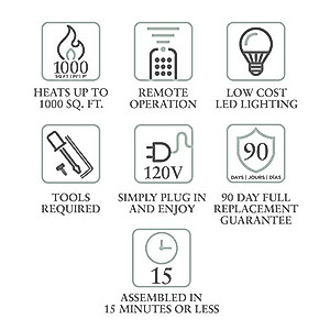 Dimplex Winslow 35" Wall-Mounted Electric Fireplace (Model: SWM3520), 4777 BTU, 120 Volt, 1400 Watt, Black