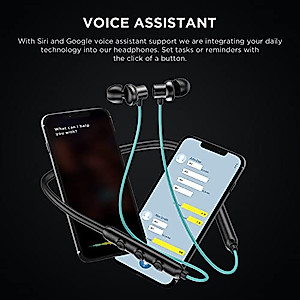 1MORE omthing Wireless Headphones, Bluetooth 5.0 Neckband Headphones,Earphones with Microphone for Sports, Premium Sound, 12H Playtime, Blue