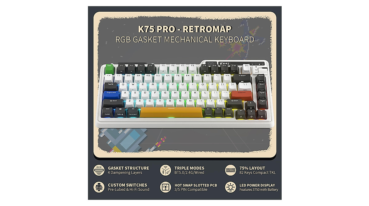 KZZI K75 PRO Wireless RGB Mechanical Keyboard | Tri-Mode & Hot Swap