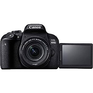 Canon EOS Rebel 800D / T7i DSLR Camera with 18-55 4-5.6 is STM Lens 1895C002 + 64GB Memory Card + Case + Card Reader + Flex Tripod + Hand Strap + Cap Keeper + Memory Wallet (Renewed)