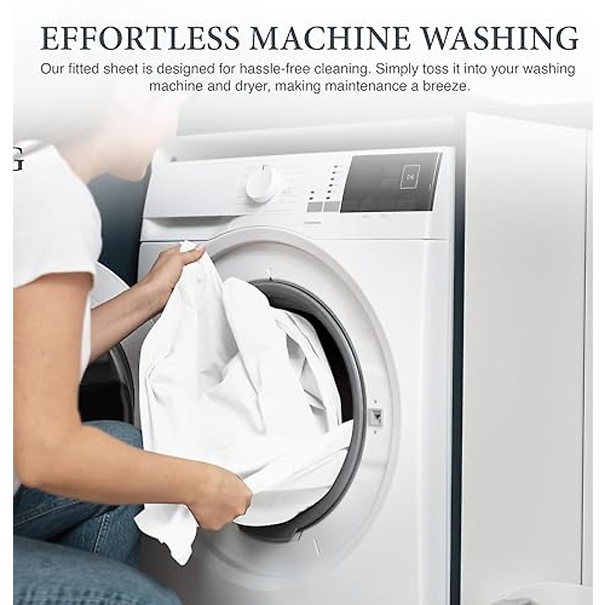 Bluemoon Homes King Size Egyptian Cotton Sheets,1000 Thread Count, 4Pc King Size Sheets Set, Smooth Sateen Weave King Sheets, 18" Deep Pocket, Ultra Luxury Sheets, King Sheet Set - White Sheets