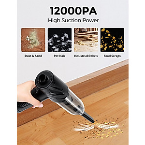 Compressed Air - Keyboard Cleaner - 3 in 1 Electric Air Duster & Mini Computer Vacuum & Cordless Inflating Swimming Pool - Canned Air Blower Dust Off for Electronic,Office,Home Cleaning