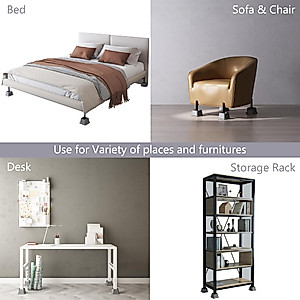 Napnapday Bed Risers 2 Inch Heavy Duty Bed Furniture Elevators, 1,500 lbs Lifts Up Riser for Sofa and Table Set of 4, Grey