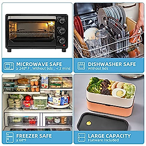 Blue Sky And White Clouds Adult Lunch Box, Bento Box, With Cutlery Set Of 3, 2 Compartments, Rectangular, Lunch Box For Adults