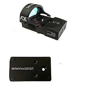Ade Advanced Optics Bertrillium RD3-013 Red Dot Reflex Sight + Optic Mounting Plate for Taurus PT111 G2, Millennium G2, G2C, G3 with Original Rear Sight, PT140 G2, PT709, PT740, TX22 + Pictinny Plate