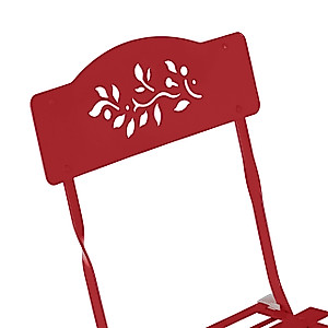 Alpine Corporation MSY100A-RD Bistro Set, Table: 24" L x 24" W x 28" H Chair: 17" L 18" W x 33" H, Red