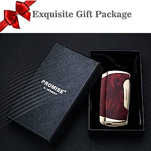 PROMISE Torch Lighter Double Jet Flame Cigar Lighter (Brown Grain)