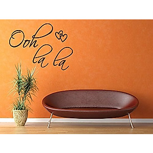 DNVEN Ooh La La Quotes Wall Decals Paris France Hearts Love Wall Stickers DIY Removable Vinyl Arts for Children Day Bedrooms Family Playroom Classrooms 20 inches x 10 inches