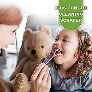 10 Pieces Tongue Scraper Tongue Cleaner Plastic Tongue Brush for Adults Oral Healthy Care, Pink Blue Green Purple Orange