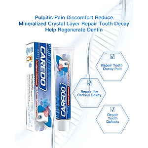 CAREDO Cavity Repair Toothpaste Set for Adults, 16g Pulpitis Ointment for Tooth Decay Pain Repair & 100g Hydroxyapatite Toothpaste for Home Cavity Repair, Cavity Tooth Repair Fluoride Free Toothpaste