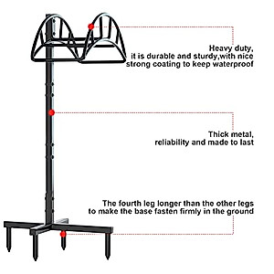 Garden Hose Holders for Outside,Detachable Garden Hose Holder Metal Freestanding Hose Holder, Heavy Duty Water Hose Holder for Garden Yard Lawn Black