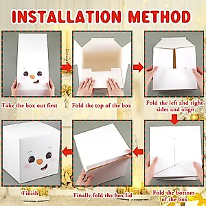 MotiMind 16 Pcs Christmas Snowman Stackable Gift Boxes with Hats in 4 Designs Stackable Snowman Gift Box Tower Xmas Nesting Box for Gift Wrapping Party Decor Christmas Stacking Gift Boxes