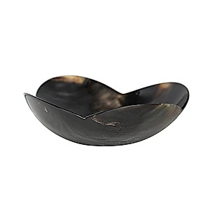 Creative Co-Op Horn Flower Shaped, Black Decorative Bowl