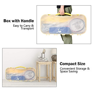 Goplus Portable Badminton Net Set, Volleyball Badminton Net with Storage Base, Rackets, Shuttlecocks, Freestanding Badminton Combo Set for Backyards, Beach, Family Outdoor Games (10FT- 4 Rackets)