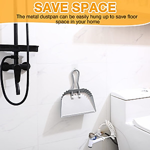 Mumufy 4 Pack Heavy Duty Metal Dust Pans 12 Inch Metal Dustpan Large Dust Pan Wide Dustpans for Household Handheld Wide Scooper Dust and Debris Cleaning Tool Ideal for Home and Commercial Use