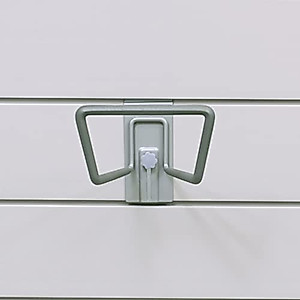 Crownwall Slat Wall Storage Organizer, Heavy Duty Steel Locking Loop Hook for Hanging Hoses, Cords, Ladders and Bulky Items, Slatwall Accessories Panels (2 Pack)