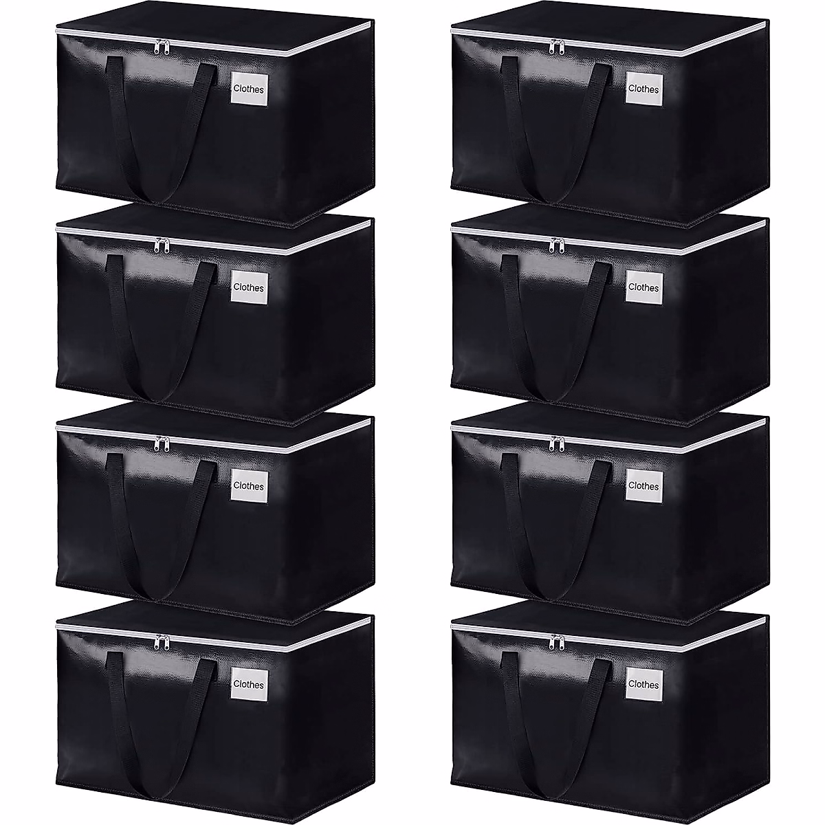 StorageRight Large Moving Bags Heavy Duty Storage Totes for Storage,Packing & Moving Collapsible Moving Supplies with Large Capacity, Reinforced Zippers and Handles, 88L, 8 Packs