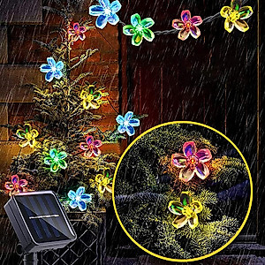 Flystoo Solar String Light Waterproof Christmas Party Fairy Lights Outdoor Solar Lamp for Home Garden Patio Yard (Emitting Color : Solar Light Purple)