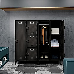 SISESOL Metal Locker Storage Cabinet, 55" Lockers Locking Cabinet Lockers for Employees, Mini Locker for Home, Bedroom, School, Office, Gym