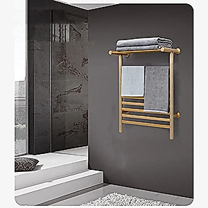 Bathroom Towel Warmer Electric Heated Towel Rack, Matte Black Towel Warmer Bathroom 304 Stainless Steel Electric Towel Rack Radiator Wall Mounted 89W Heated Towel Rail with Waterproof LED Switch, Bath