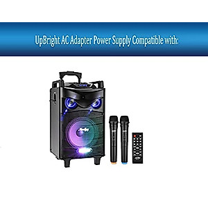 UpBright 15V AC/DC Adapter Compatible with Moukey MTs12-1 MTs210-1 12V 4.5Ah Lead-Acid Battery Karaoke Machine PA System Portable Bluetooth Speaker MTs121 MTs2101 15VDC 2A Power Supply Cord PS Charger