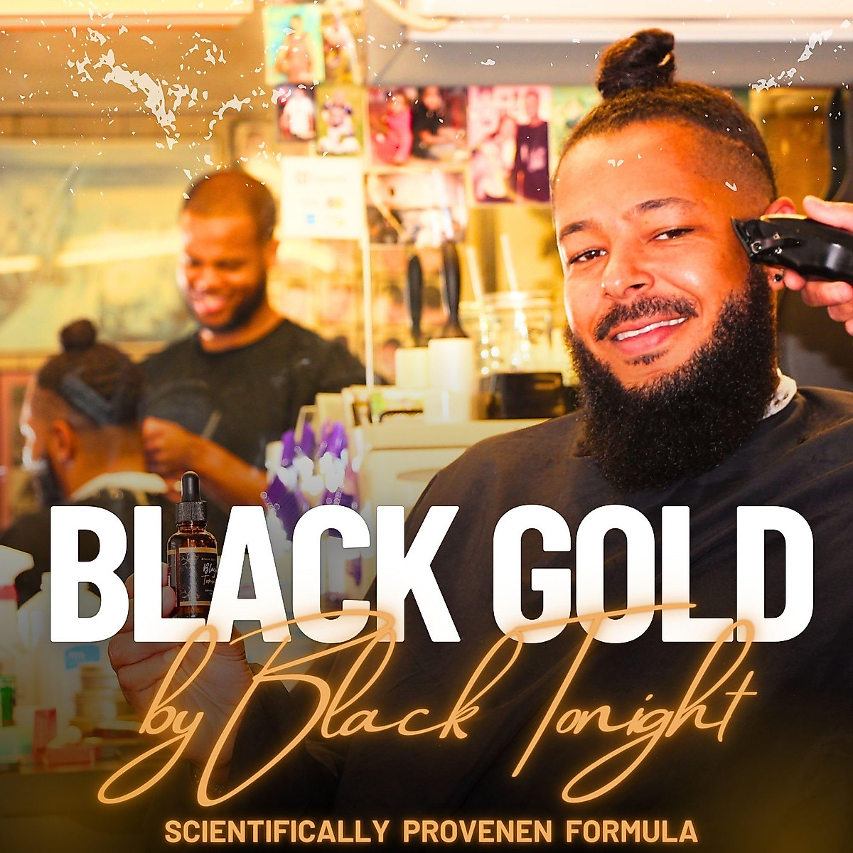 Black Tonight Premium Beard Oil – Organic Beard Growth Serum with Orange Citrus Scent – Luxury Beard & Hair Growth Serum that Softens, Conditions, Strengthens & Protects - 1oz