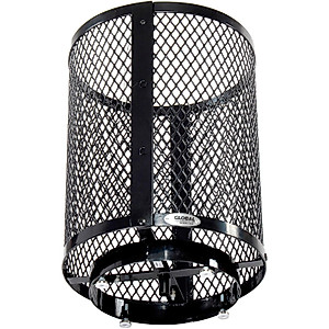 Global Industrial 32 Gallon Deluxe Thermoplastic Mesh Receptacle w/Dome Lid & Base, Black