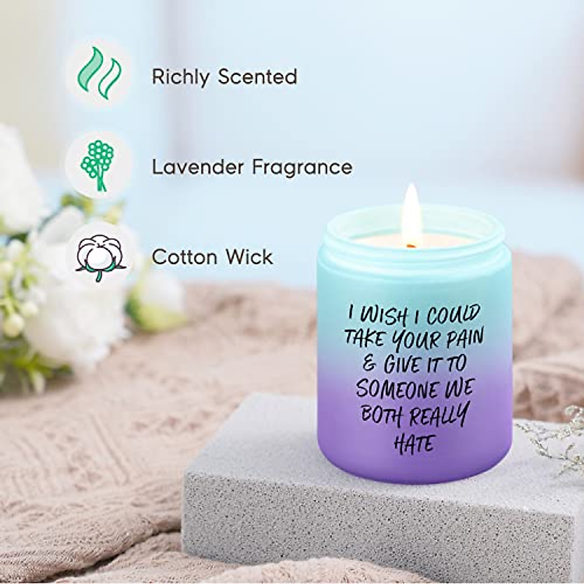 GSPY Scented Candles - Get Well Soon Gifts for Women - Get Well Gifts, Sympathy Gift - Surgery Recovery, Feel Better, Grieving, Condolence, Divorce, Sorry for Your Loss, Chemo, Cancer Gifts for Women