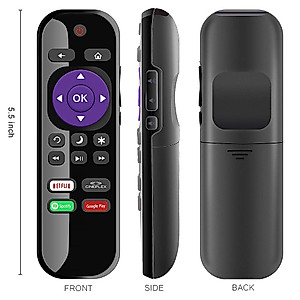Gvirtue NS-RCRUS-17 Universal Remote Control Replacement for Insignia Roku TV Remote All Insignia Roku Smart LED TV with Spotify, Cineplex, Netflix, Google Play (Model Year 2016 2017 2018 2019 2020)