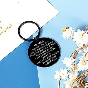 Boyfriend Christmas Anniversary Valentine's Day Birthday Gifts to My Man Keychain for Husband Boyfriend Groom Fiance Hubby from Wife Girlfriend Bride Fiancee Wifey Engagement Wedding Dating Gifts