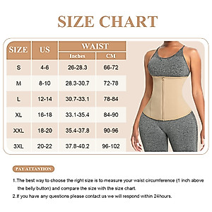 FeelinGirl Body Shaper Waist Trainer for Women Workout Waist Cincher Slim Waist Cincher Corset Tummy Control Shapewear Beige
