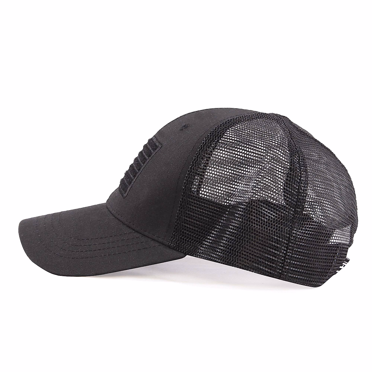 HIGHLAND TACTICAL American Flag - Trucker Mesh Hat Black