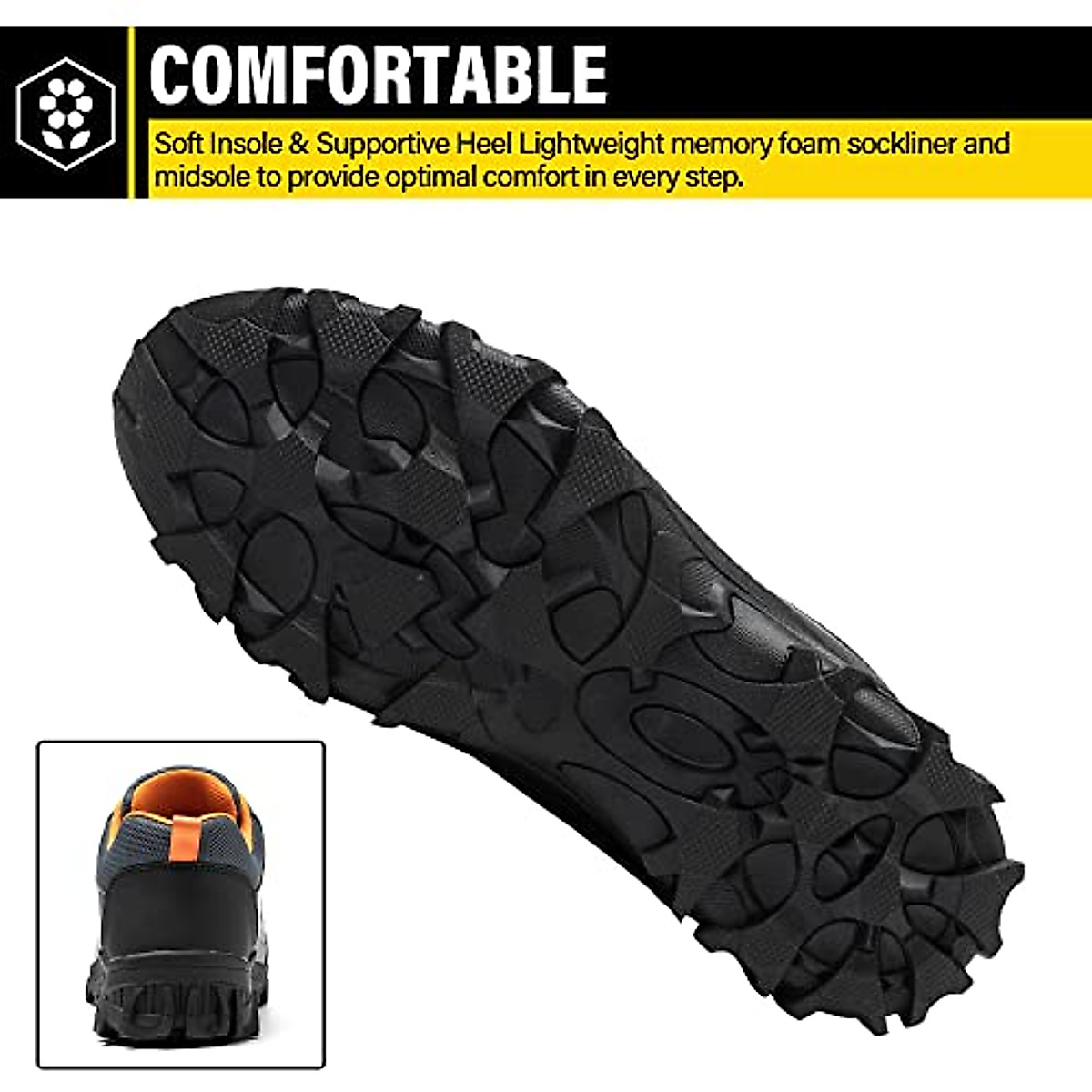 Steel Toe Safety Sneakers for Men Women Duarable Breathable Punture Proof Indestructible Industrial Construction Work Shoes Zapatos casquillo seguridad construcción para Hombre de Trabajo Grey
