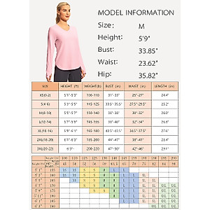 Hiverlay Long Sleeve Workout Shirts for Women V Neck UPF 50+ Athletic Shirts with Thumbhole Running Loose Active T-Shirts Pink s